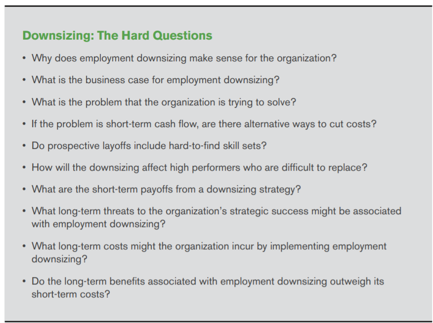 Downsizing – what, why and how – Strategy & Competitiveness